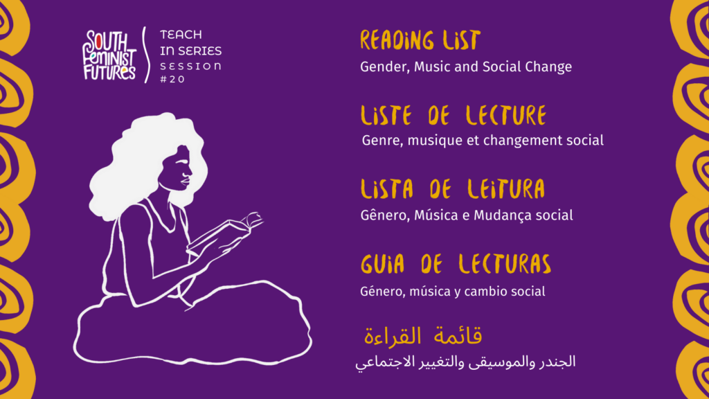 Reading List Teach-in #20 - Gender, Music and Social Change - South ...